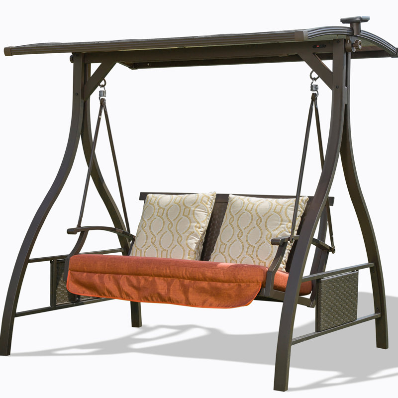 Arlmont & Co. Thimo 2 Person Porch Swing with Canopy | Wayfair